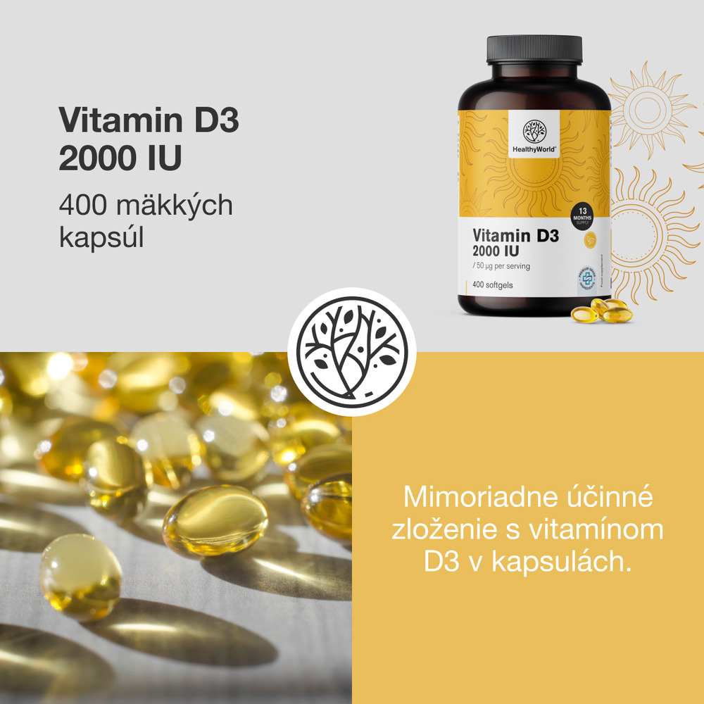 Vitamín D3 2000 IU, 400 mäkkých kapsúl - FutuNatura.sk