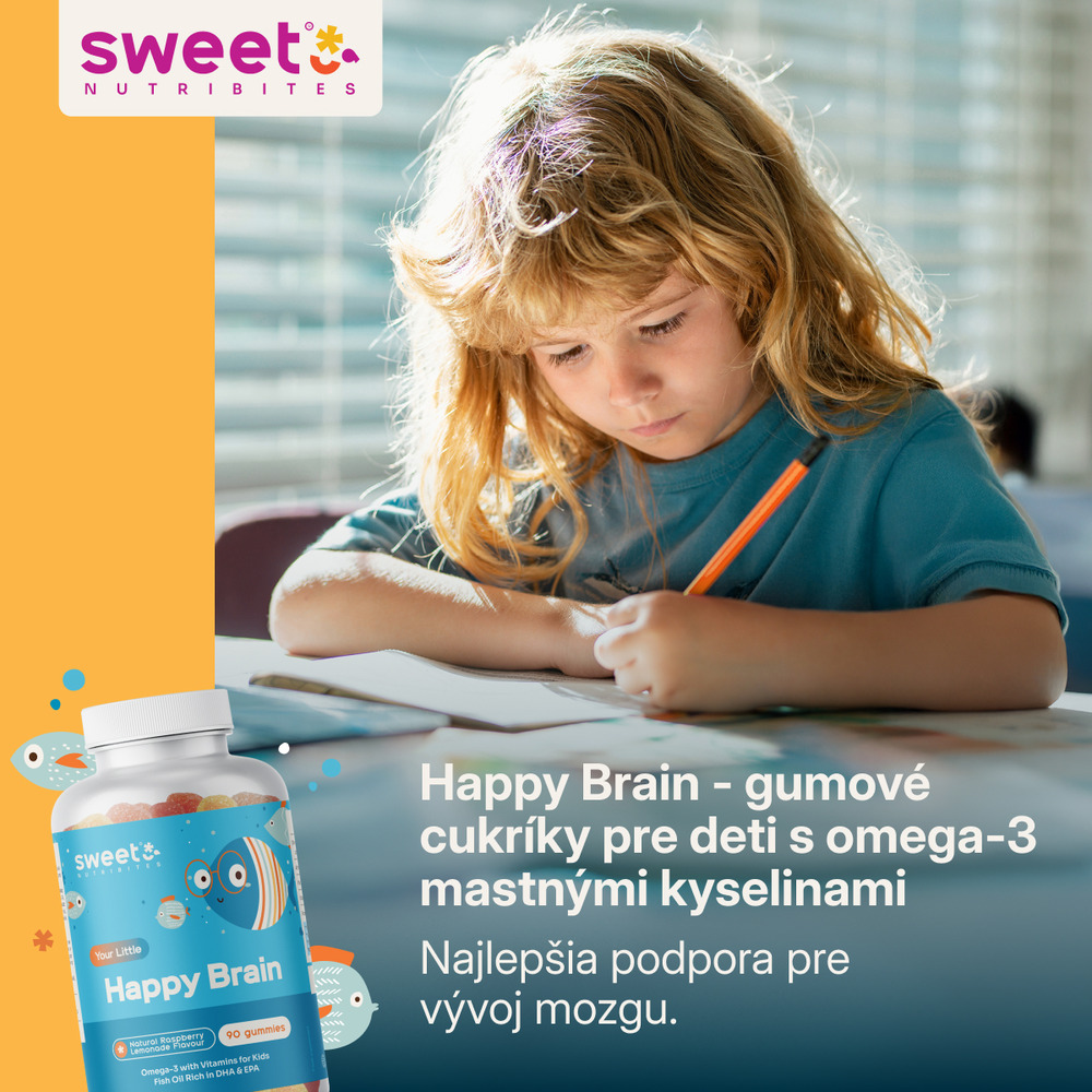 Happy Brain – gumové cukríky pre deti s omega-3 mastnými kyselinami, 90 ...